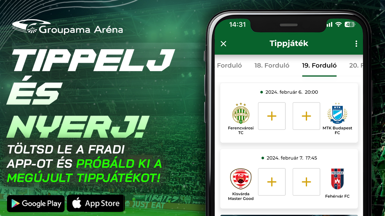 Fradi App: tavaszi tippjáték értékes nyereményekért! - Fradi.hu